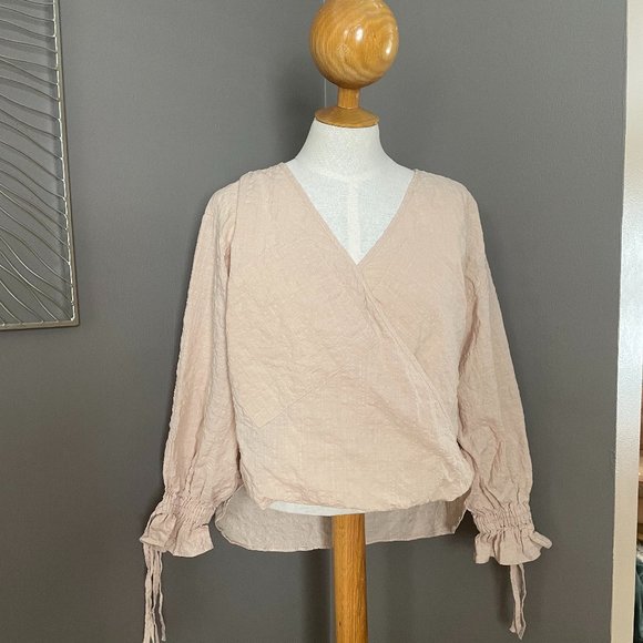 Mod Ref | Tops | Mod Ref Peach Faux Wrap Crop | Poshmark